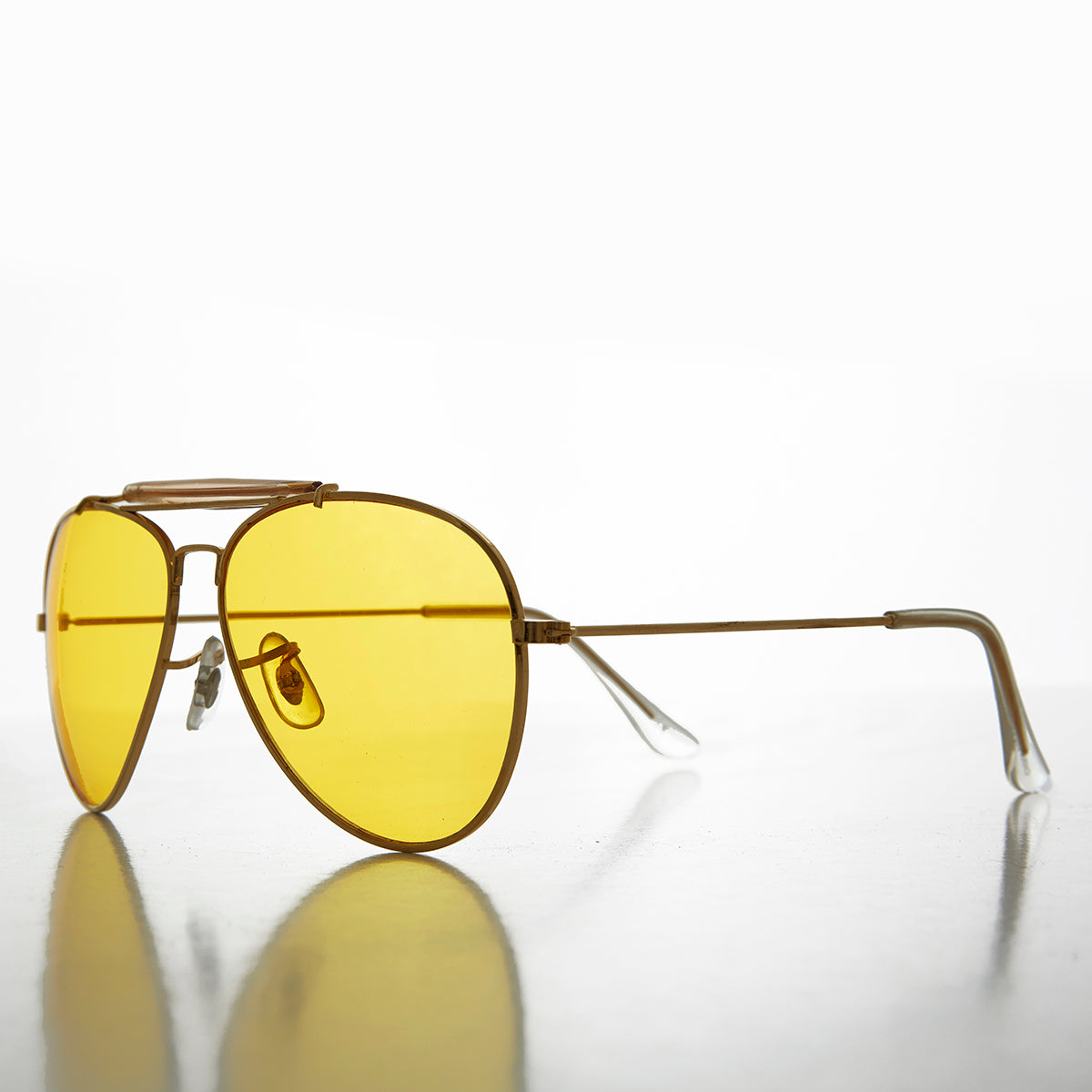 Yellow Lens Aviator with Classic Brow Bar - Dusk – Sunglass Museum