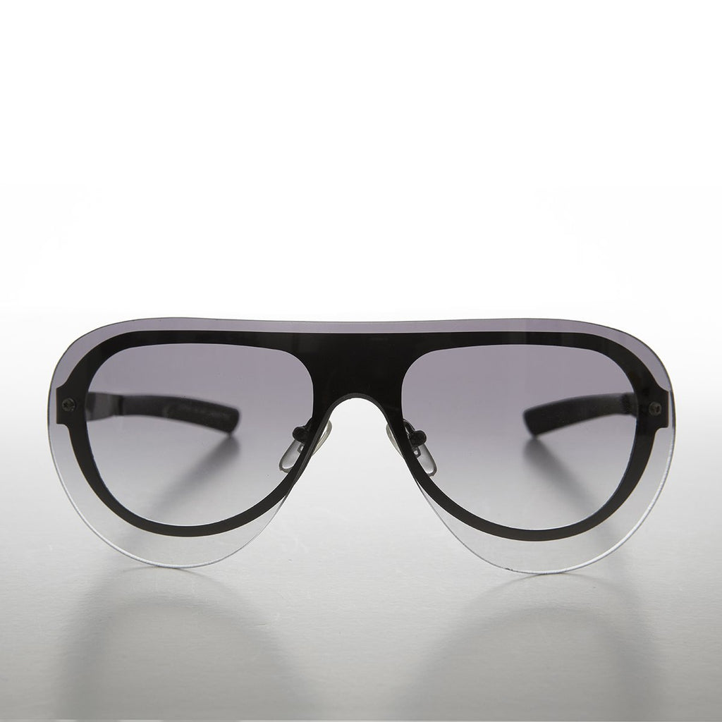 Rimless Aviator with Color Lenses- Devo – Sunglass Museum