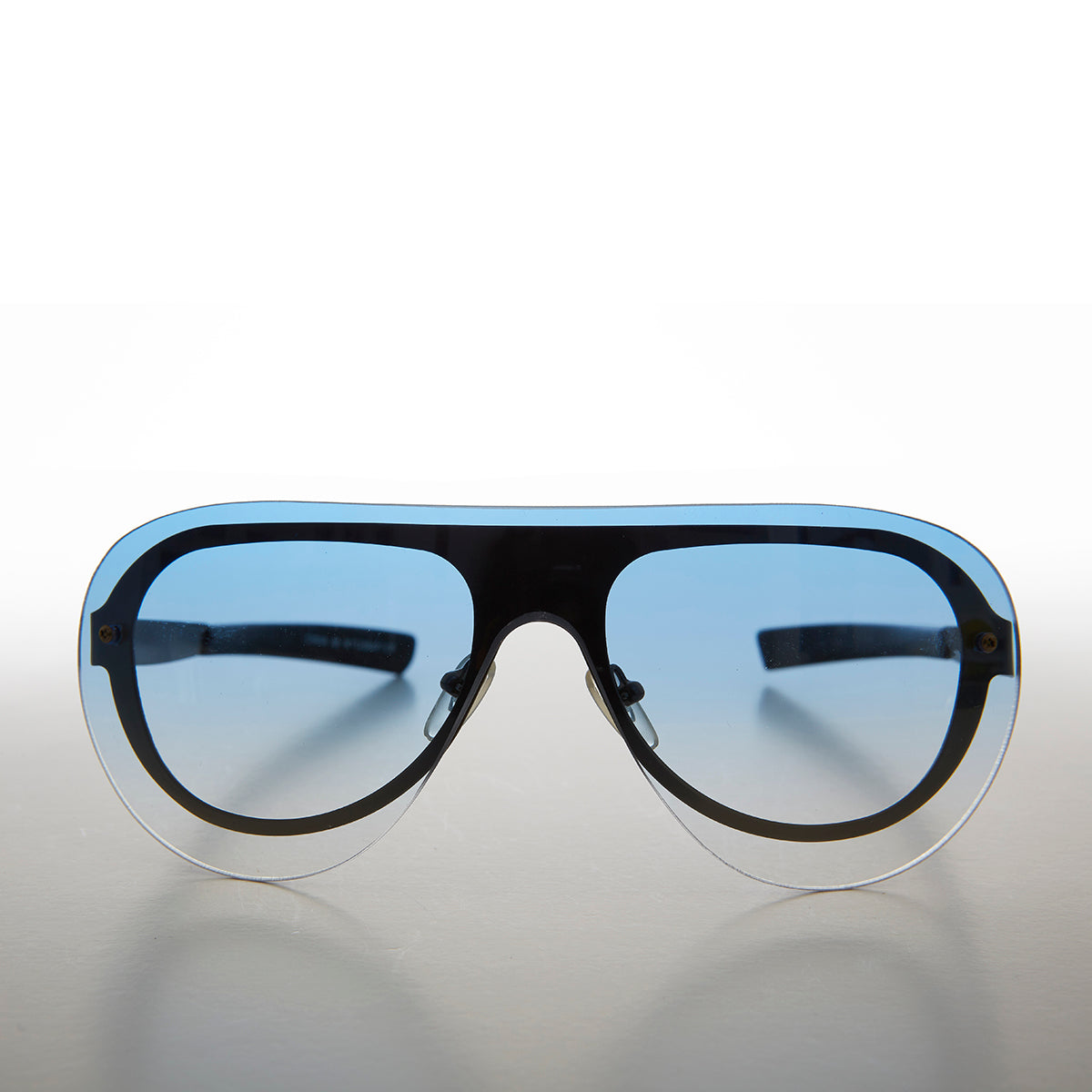 Rimless Aviator with Color Lenses- Devo – Sunglass Museum