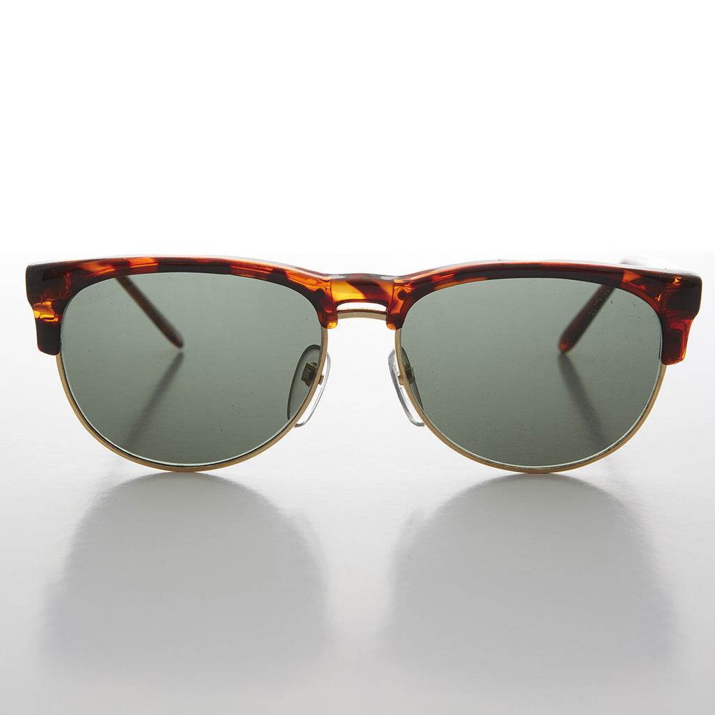Gold Half Frame 80s Vintage Retro Sunglass - Tristan – Sunglass Museum