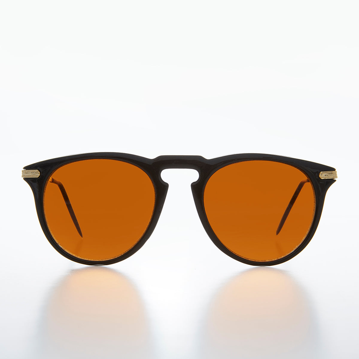Round Amber Tinted Vintage Sunglass - West – Sunglass Museum